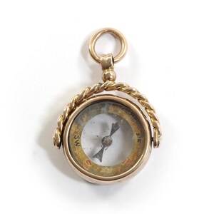 Victorian Compass Pendant in 9 Karat Gold, Antique Gold Compass ...