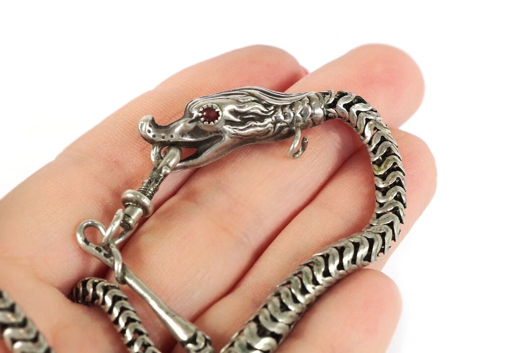 Victorian Snake Watch Chain in Silver, Ankle Chain, Snake Chain ...