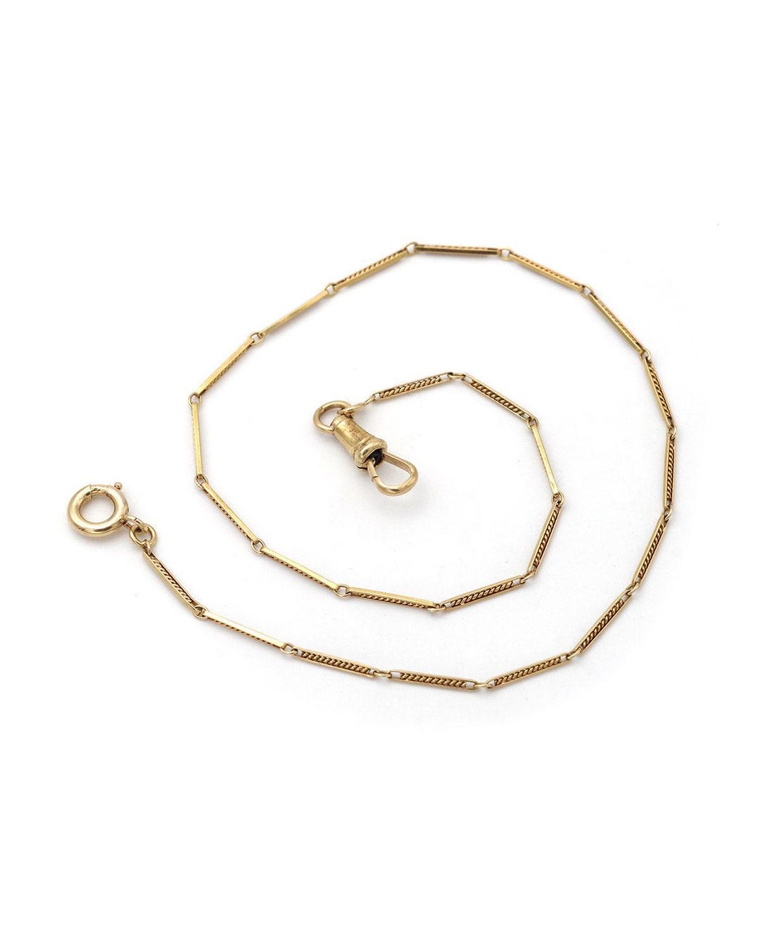 Victorian French Watch Chain Links in 18k Gold, Antique Twisted Chain ...