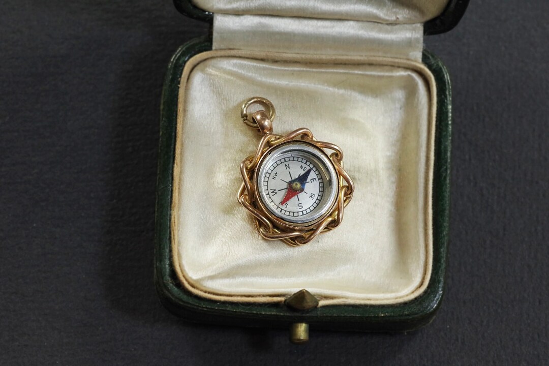 Victorian Antique Compass Pendant in 9k Gold, English Pendant ...