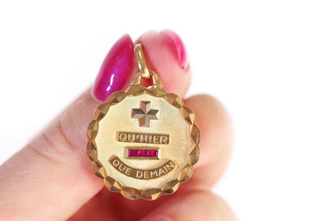 Large Augis Love Medal in 18k Gold, Alphonse Augis, Sentimental Jewelry ...