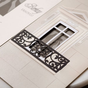 Bride and Groom Wedding Invitation, at the Window Couple Romantic ...