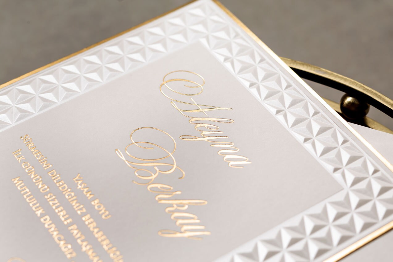 Simple Modern Wedding Invitation, Names Gold Foil Printed Custom ...