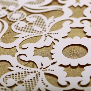 Laser Cut Luxury Wedding Invitation, Thick, High Quality, Gold Foil ...