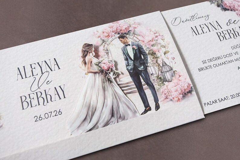 Sliding Bride and Groom Wedding Invitation - Etsy