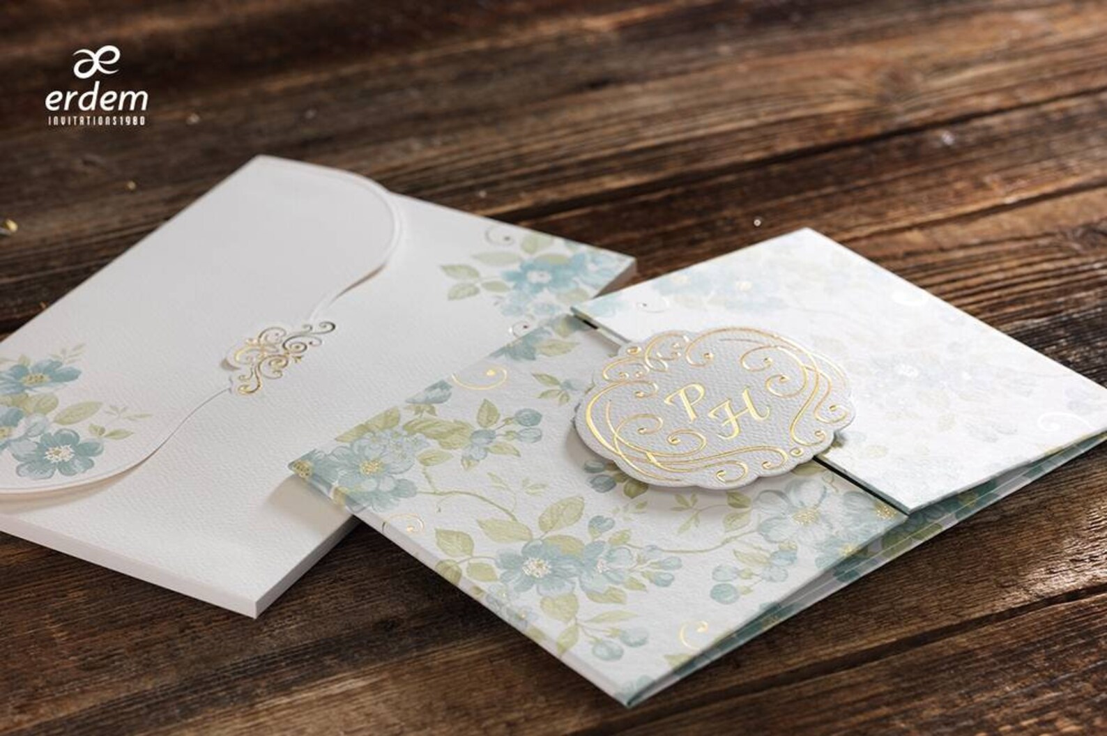 Floral Wedding Invitation Card Design Lux Thick Folded Cover - Etsy