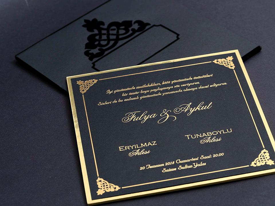 Black and Gold Velvet Wedding Invitation, Square, Elegant, Thick, Most ...