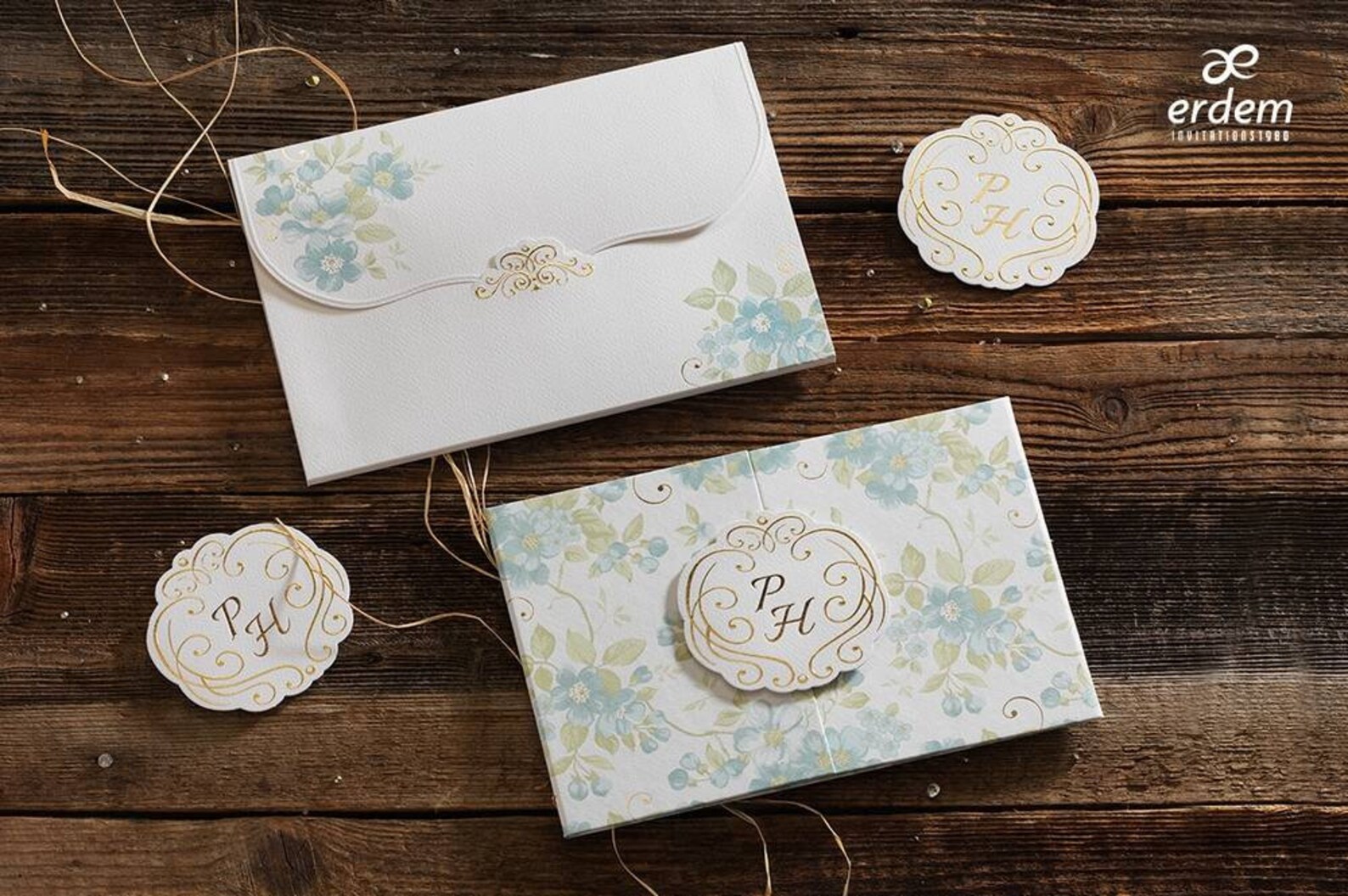 Floral Wedding Invitation Card Design Lux Thick Folded Cover | Etsy