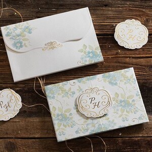 Floral Wedding Invitation Card Design Lux Thick Folded Cover - Etsy