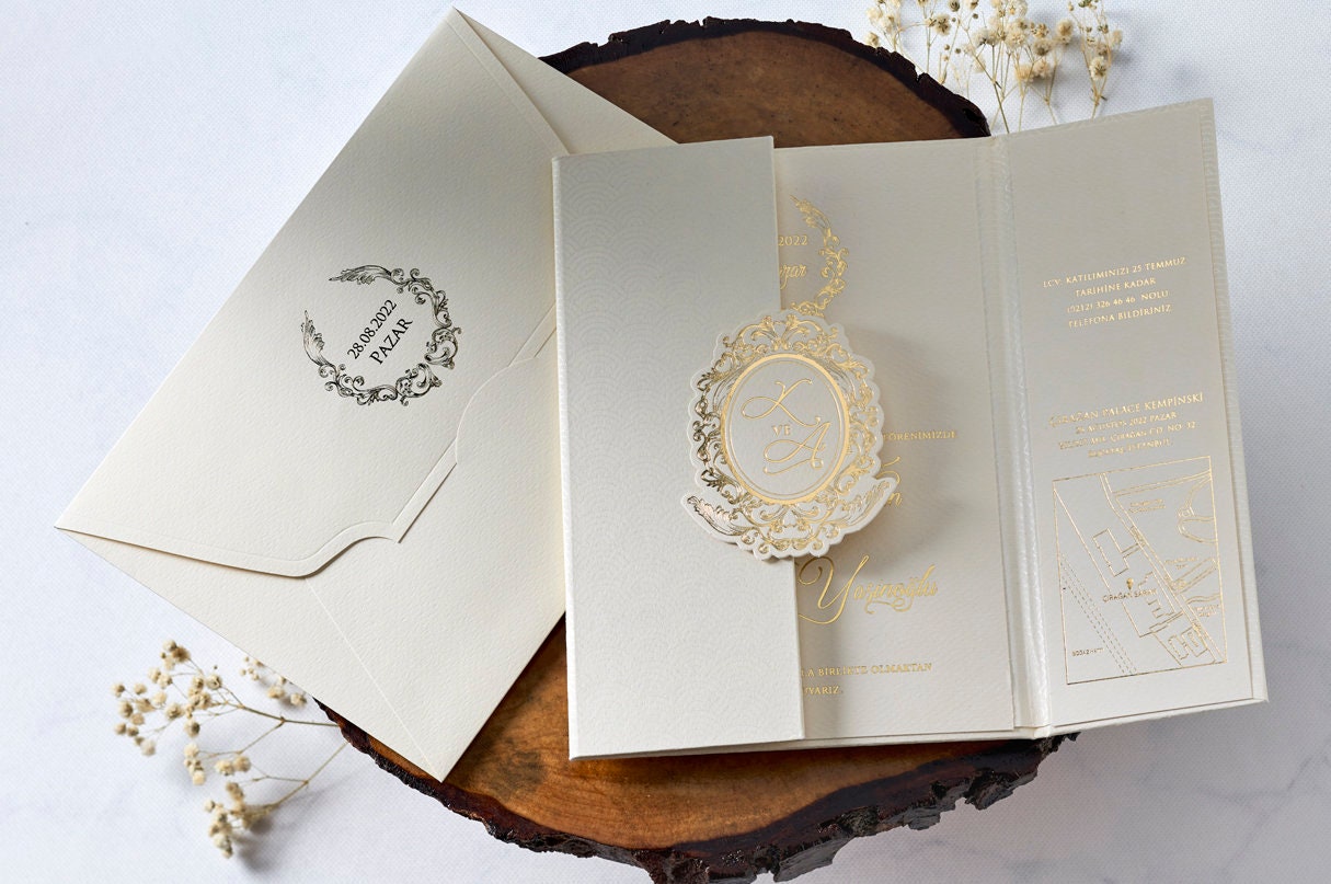 Gatefold Wedding Invitation Custom Printed Envelope Luxury - Etsy