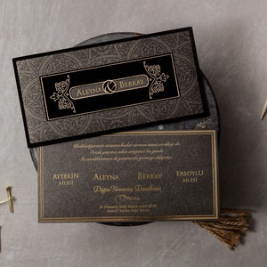 Black Velvet Wedding Invitation, Dark Grey and Black Luxury Wedding ...