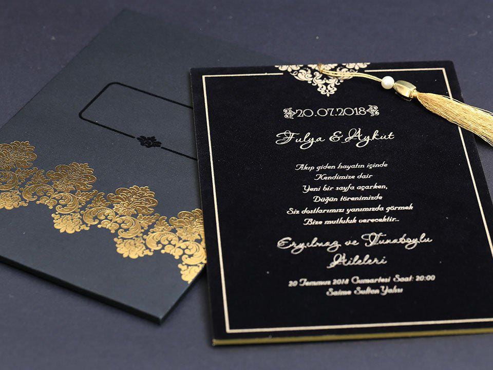 Black and Gold Velvet Wedding Invitation, Big, Elegant, Thick, Most ...