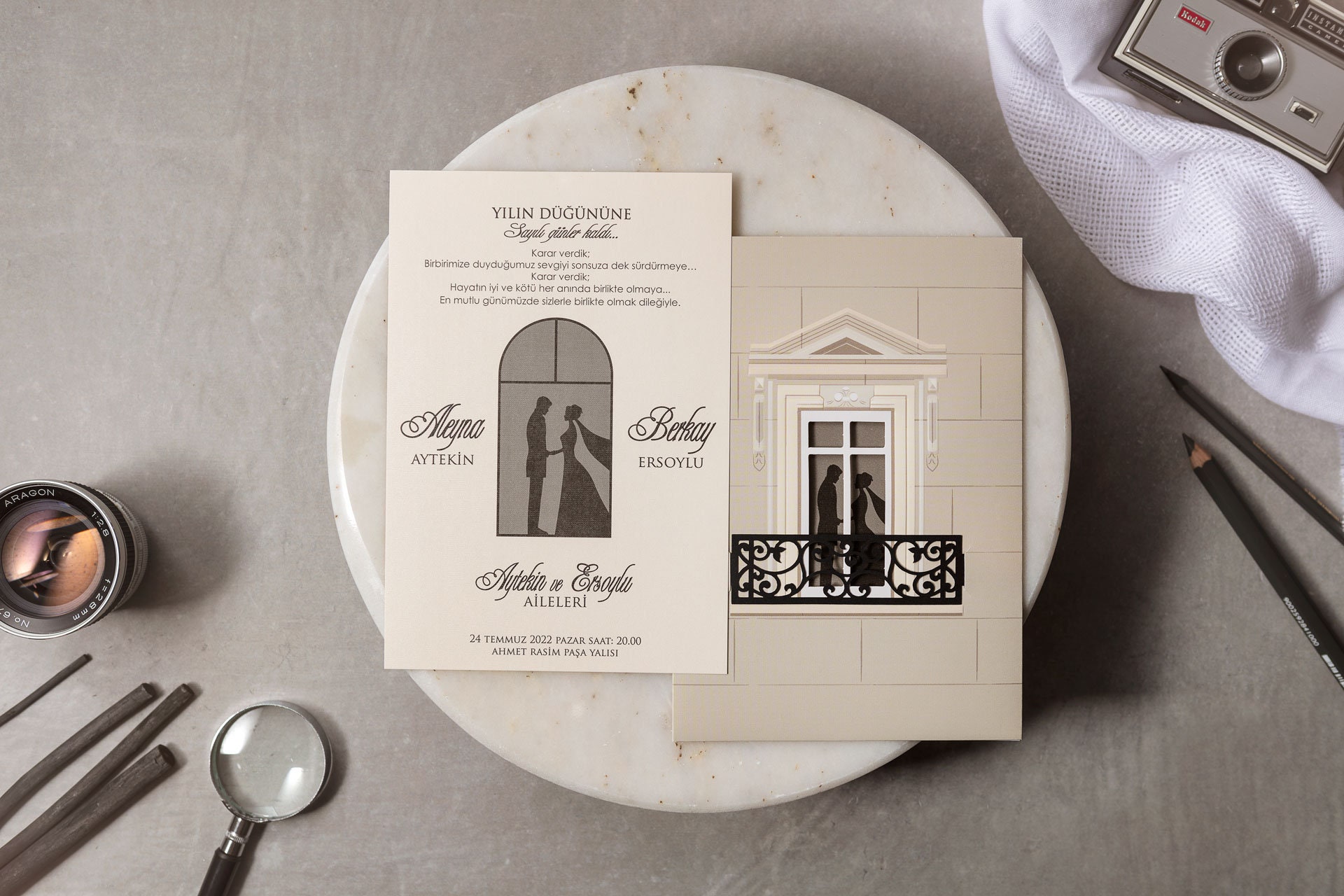 Bride and Groom Wedding Invitation, at the Window Couple Romantic ...