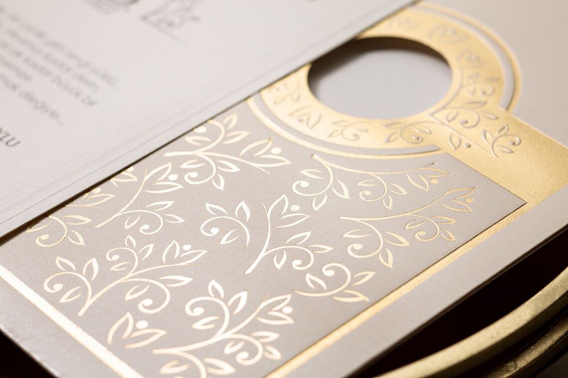 Simple Elegant Wedding Invitation Cream And Gold Color | Etsy