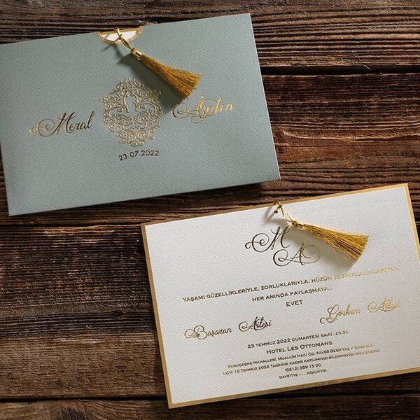 Gold Foil Invitation - Etsy