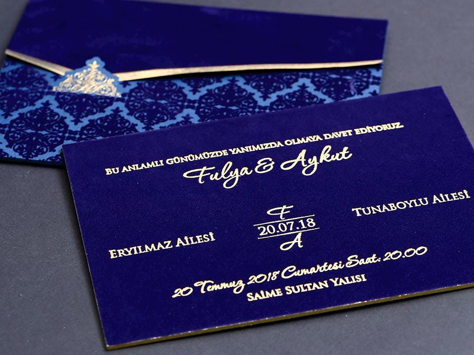 Navy Blue Velvet Wedding Invitation, Big, Elegant, Thick, Most ...