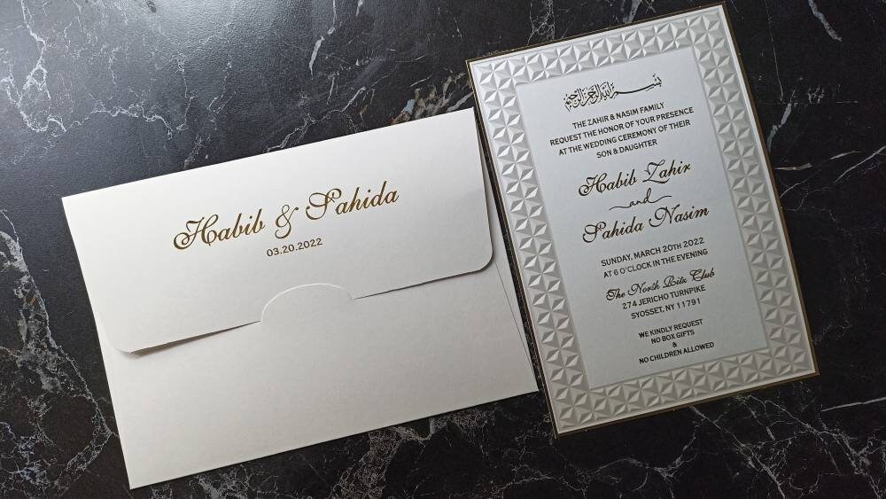 Simple Modern Wedding Invitation, Names Gold Foil Printed Custom ...