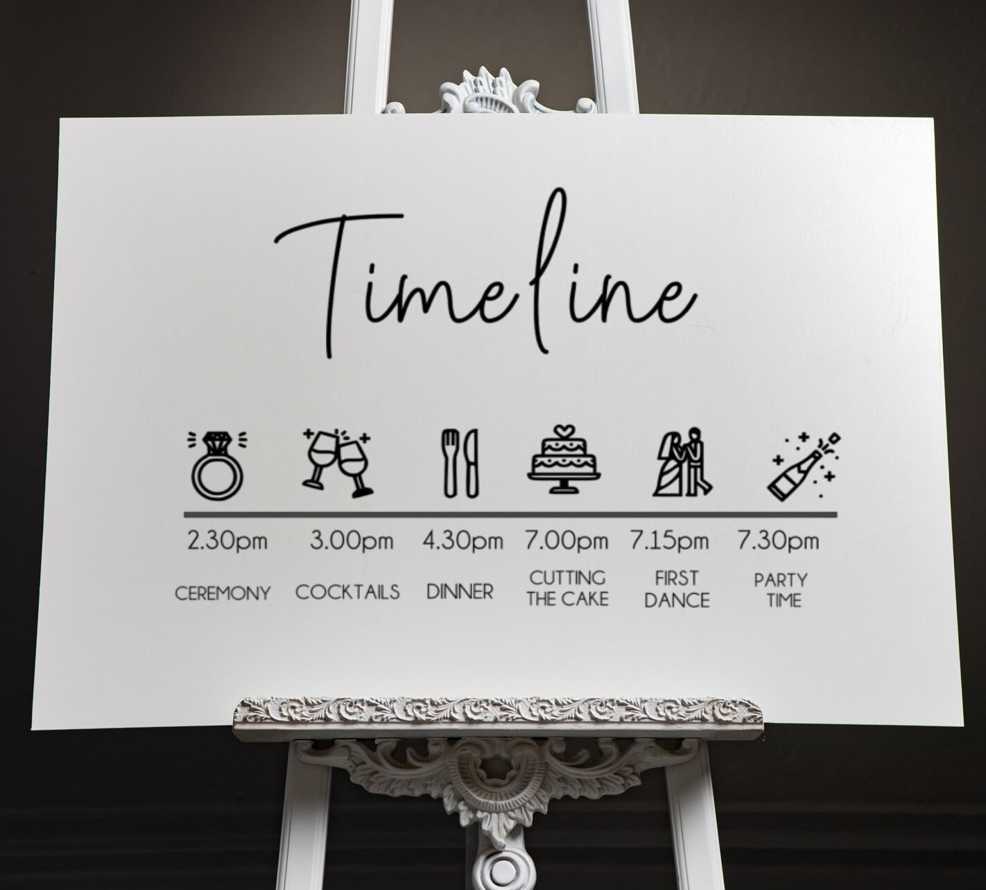 A3/A2/A1 Perspex Timeline Sign Wedding Timeline Sign | Etsy