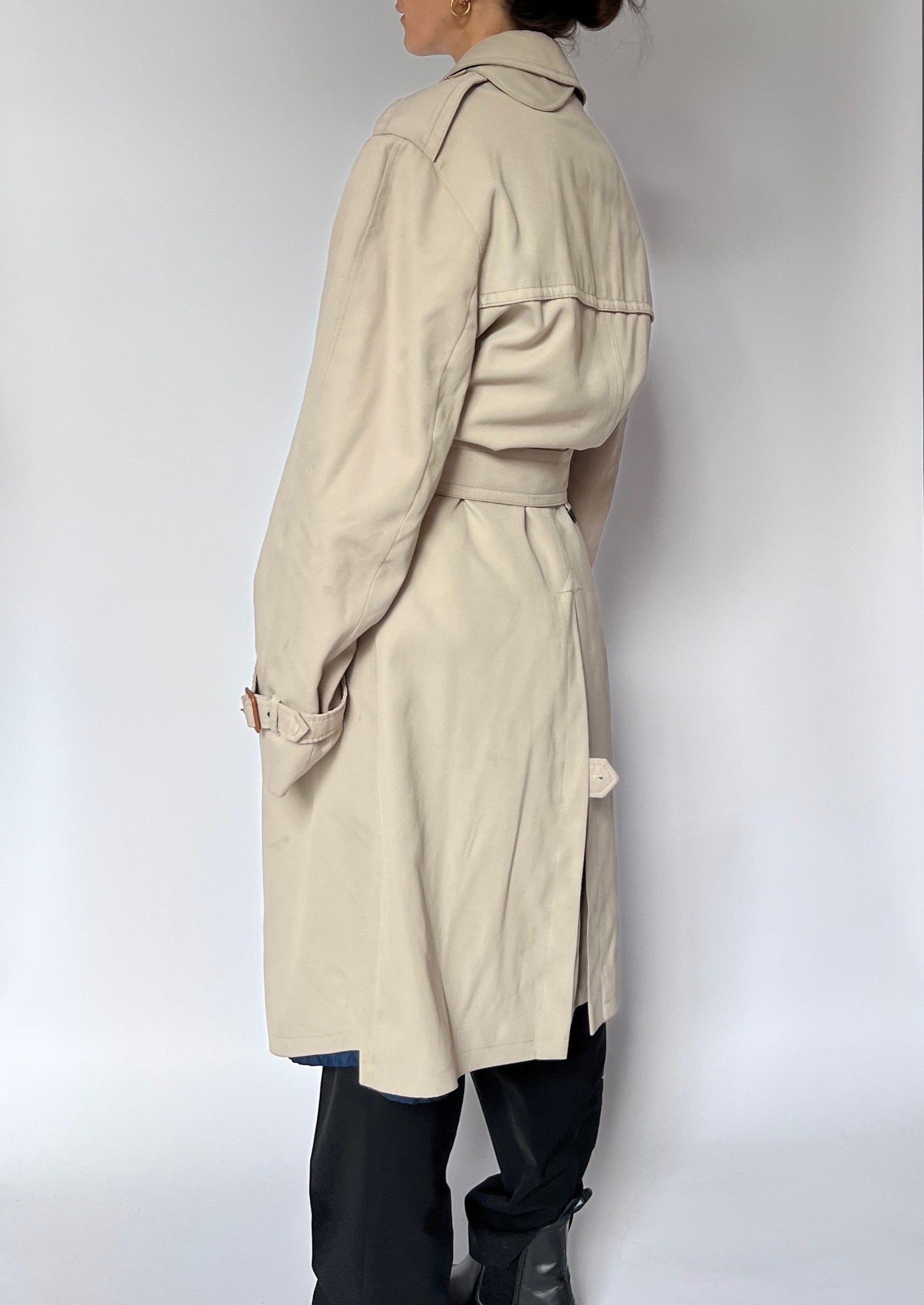 Vintage Cream 'fur' Lined Trench S/M/L, Camel Trench Coat, White Trench ...