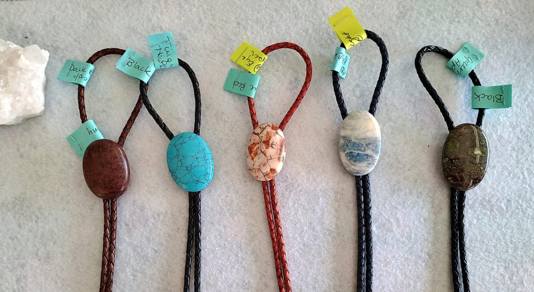 Oval Variety Stone Bolo Ties - Etsy