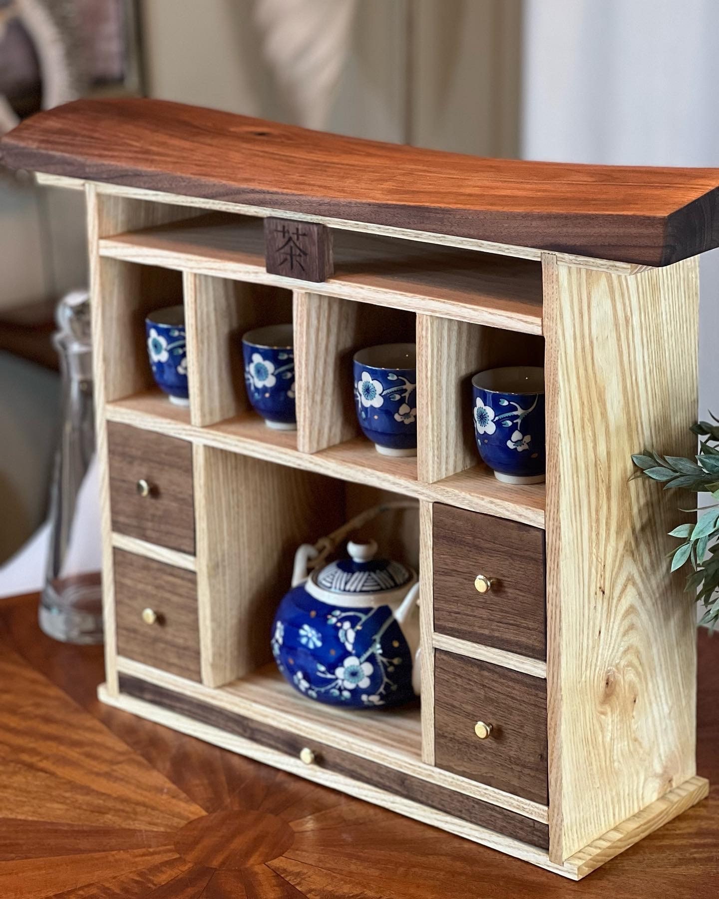 Tea Cabinet With Included Tea Set. Japanese Torii Gate Style - Etsy