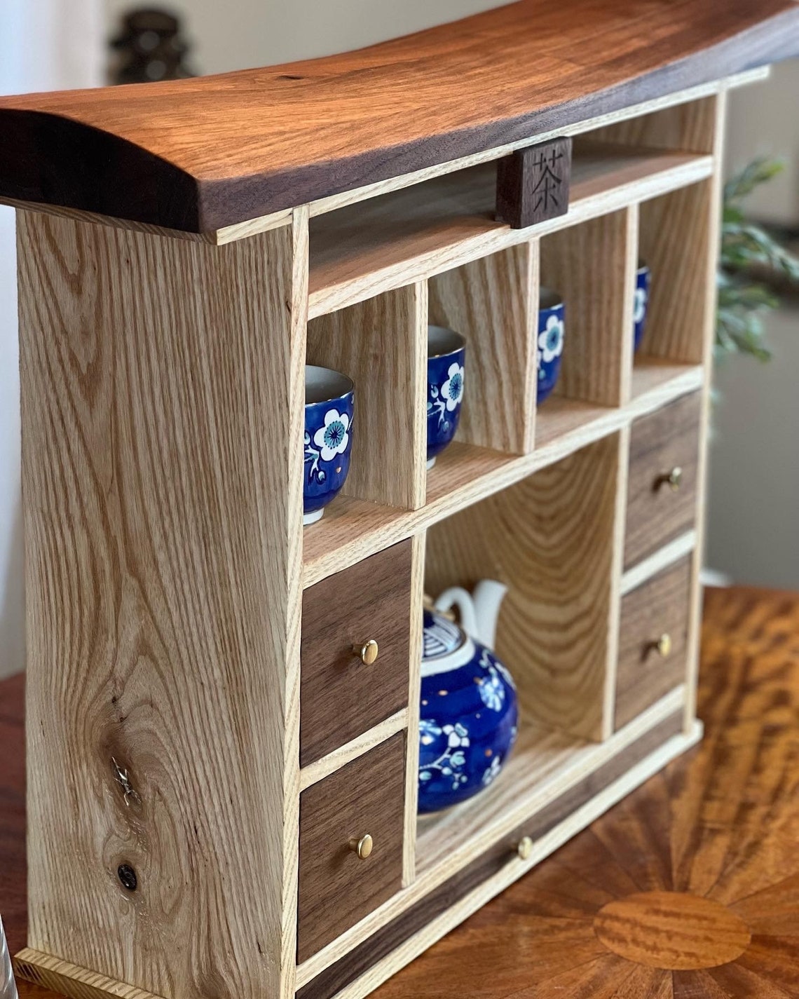Tea Cabinet With Included Tea Set. Japanese Torii Gate Style - Etsy