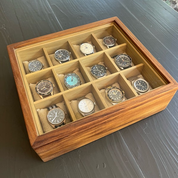 Teak Watch Box Glass - Etsy