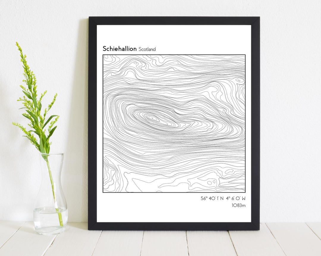 Schiehallion Map Print | Topographic | Scotland | Munro | Hill ...