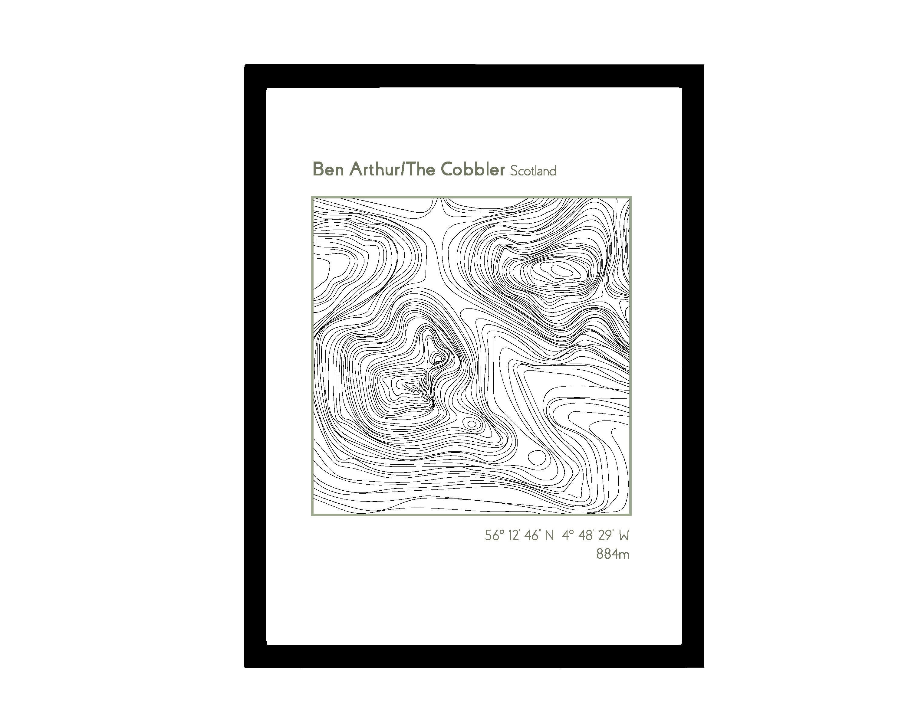 The Cobbler Map Print Topographic Map Scotland Munro Hill Mountain ...