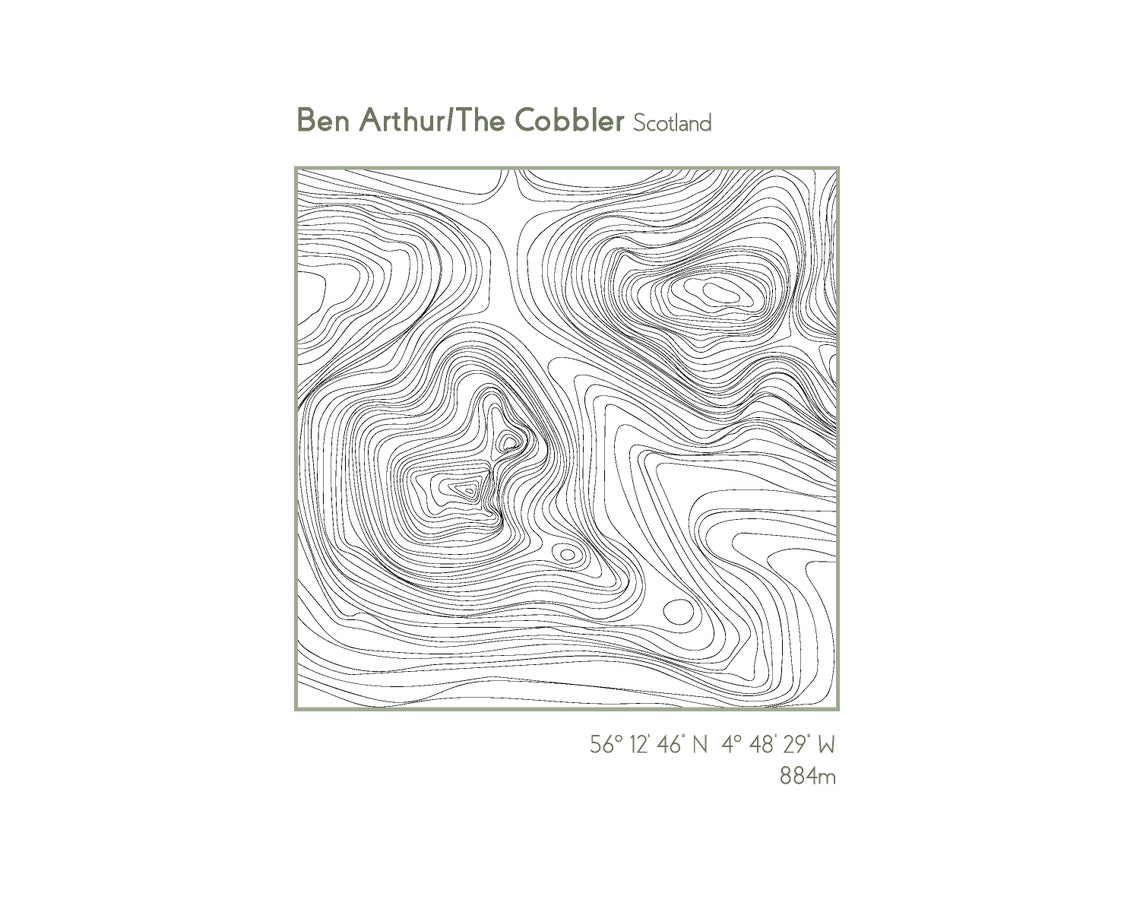 The Cobbler Map Print Topographic Map Scotland Munro | Etsy