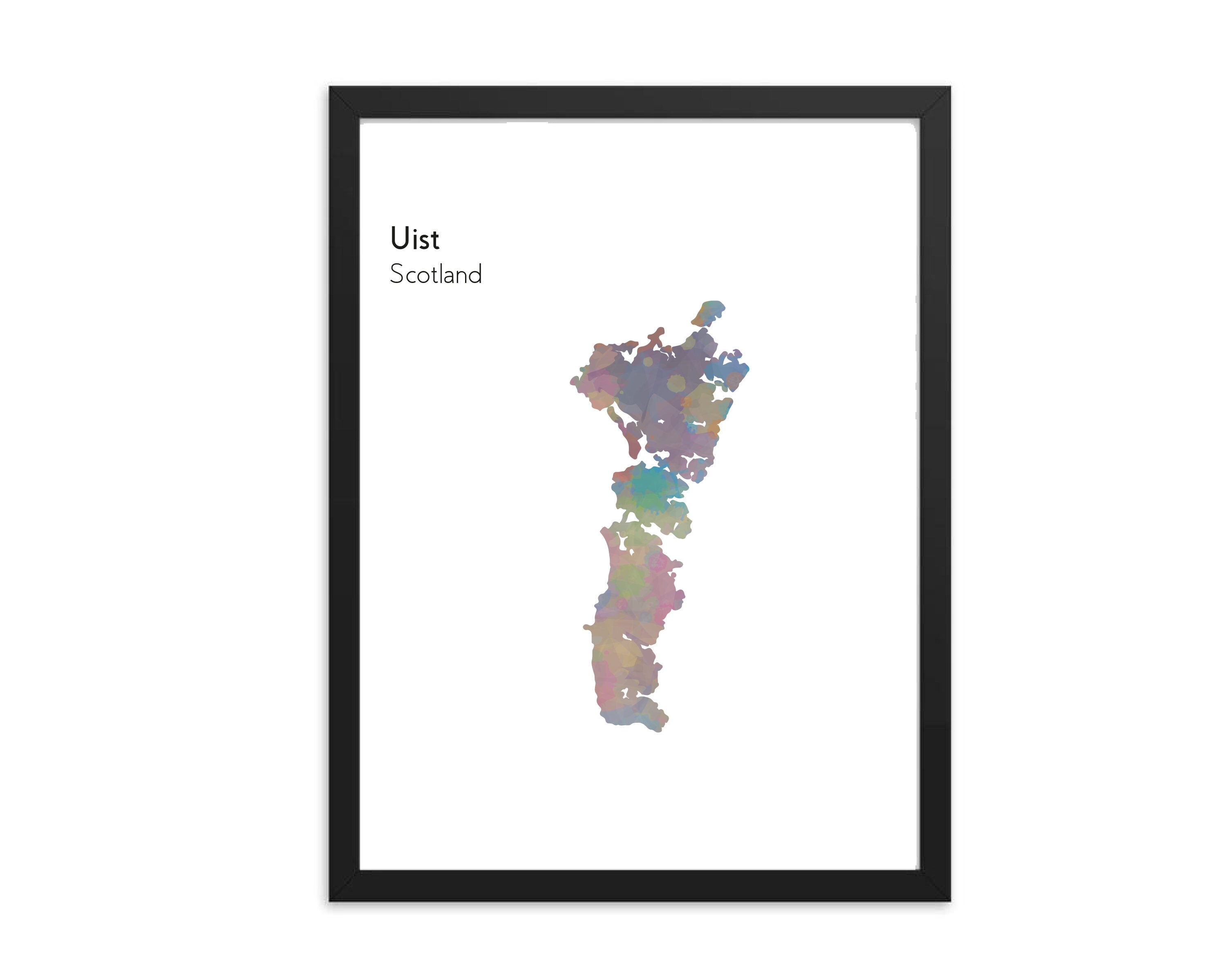 Isle of Uist Print Map Island Scotland Gift | Etsy