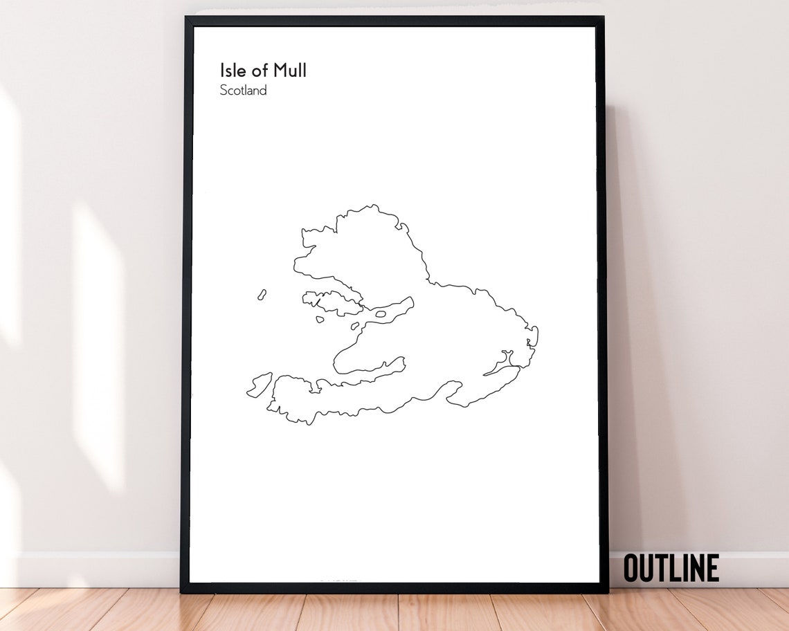 Isle of Mull Print Map Island Scotland Gift Print - Etsy