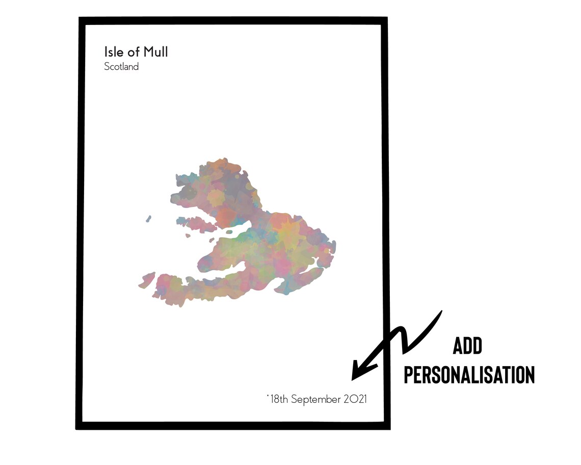 Isle of Mull Print Map Island Scotland Gift Print - Etsy