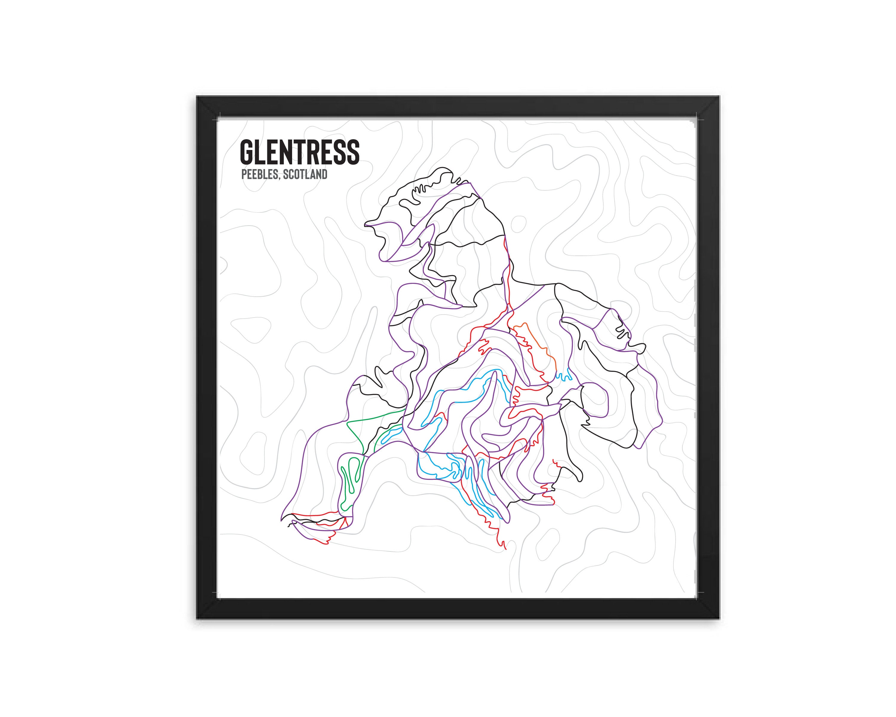 Glentress Bike Map Print | MTB | Topographic | Contour | Biking | Trail ...