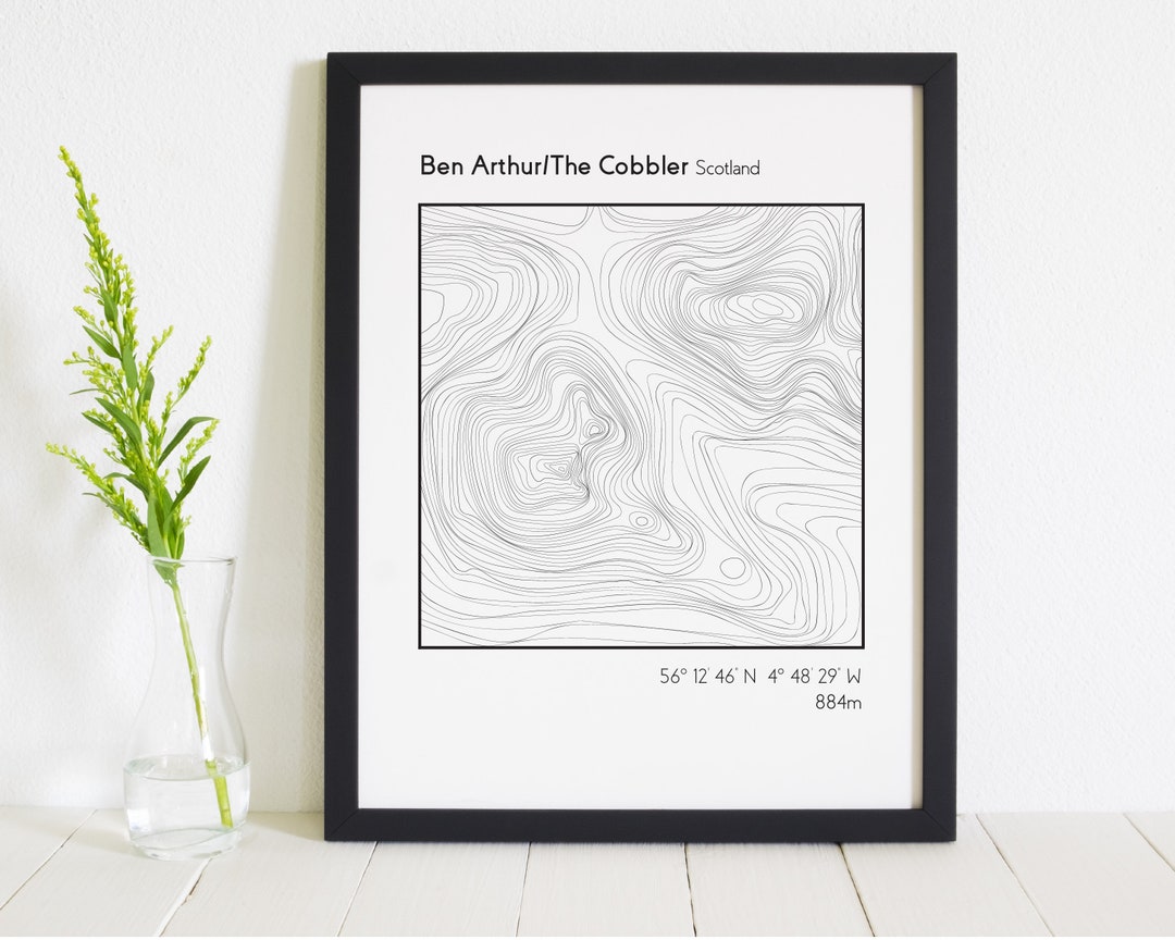 The Cobbler Map Print Topographic Map Scotland Munro Hill Mountain ...