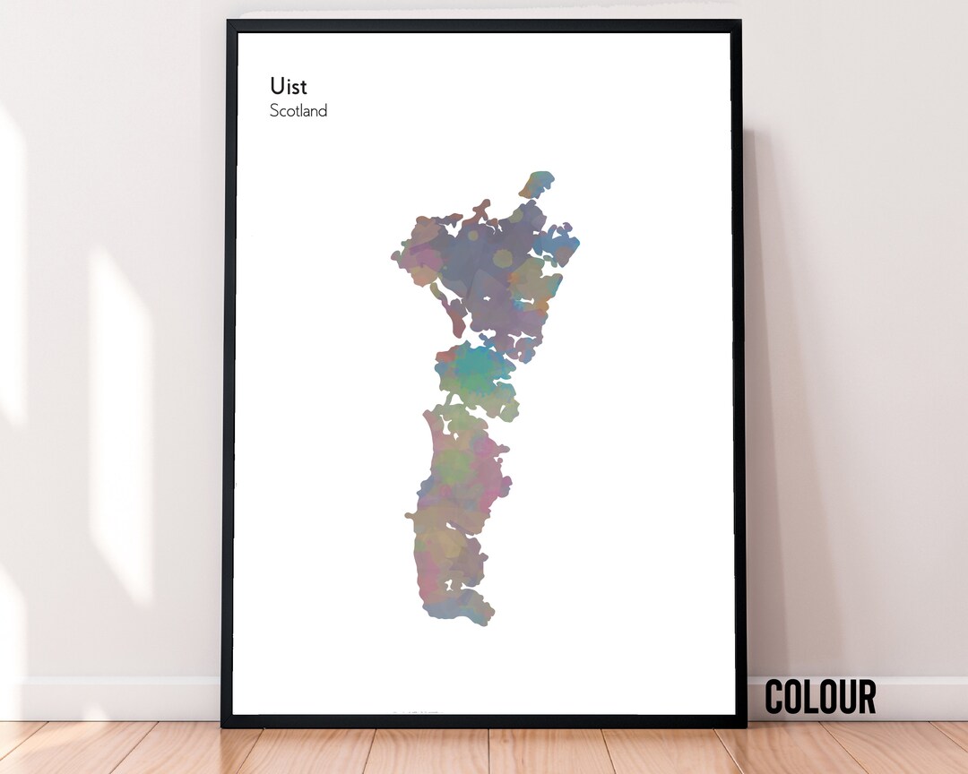 Buy Isle of Uist Print Map Island Scotland Gift Online in India - Etsy