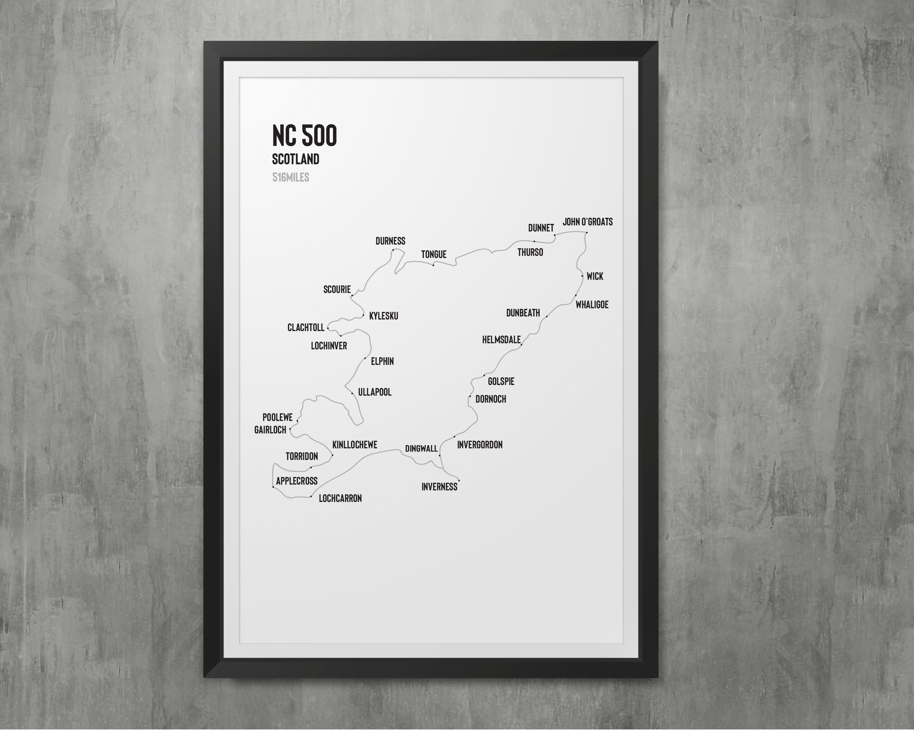 North Coast 500 | Print | Map | Gift | Route | NC500 - Etsy UK