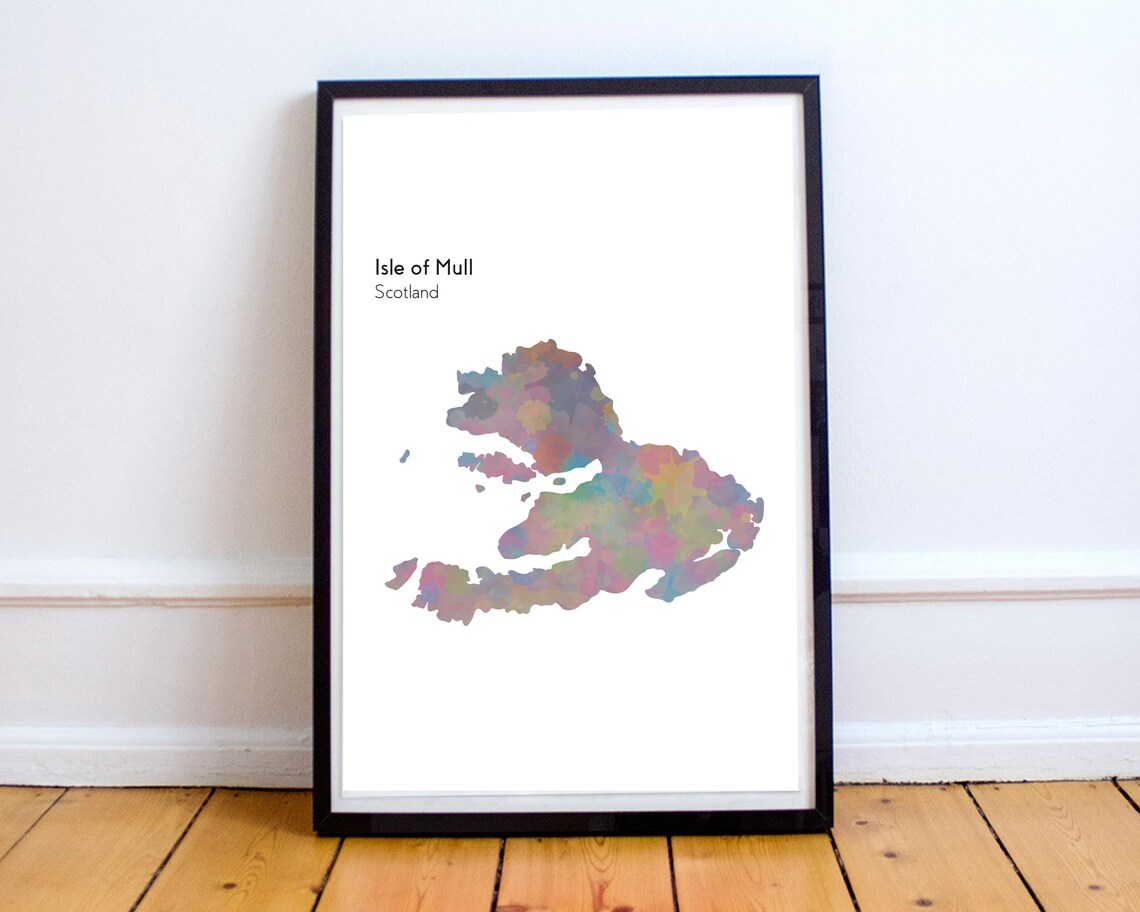 Isle of Mull Print Map Island Scotland Gift | Etsy