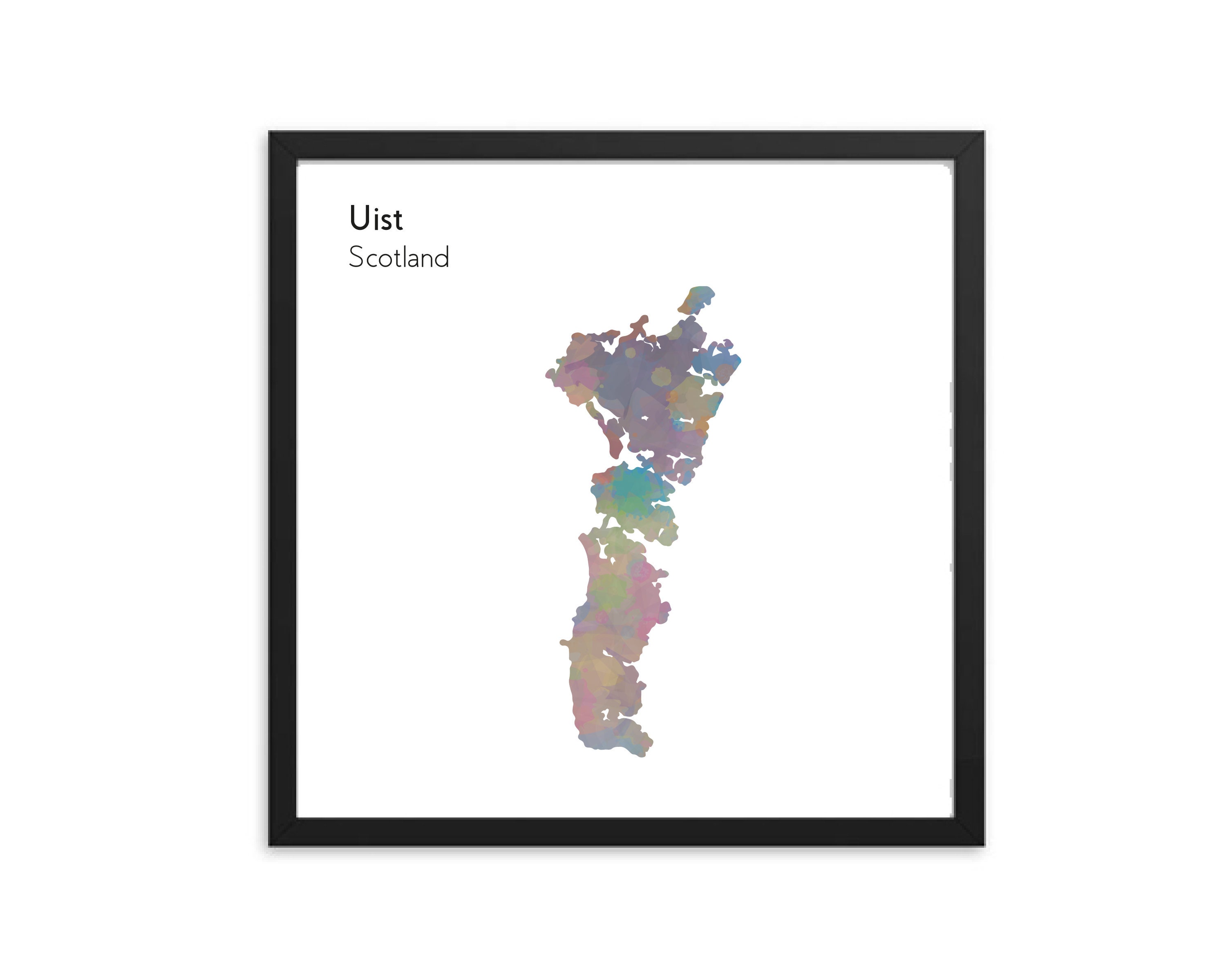 Isle of Uist Print Map Island Scotland Gift | Etsy