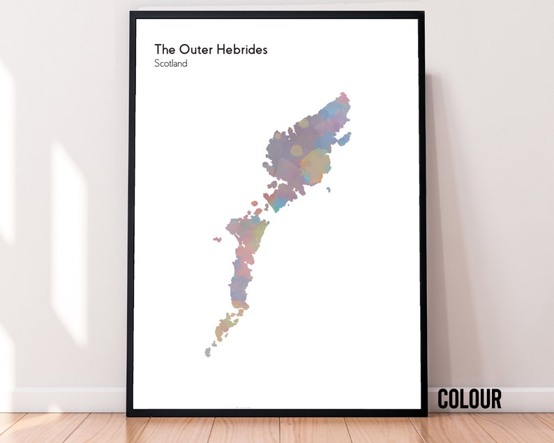 Hébridas Exteriores Imprimir / Mapa / Isla / Escocia / Regalo - Etsy México