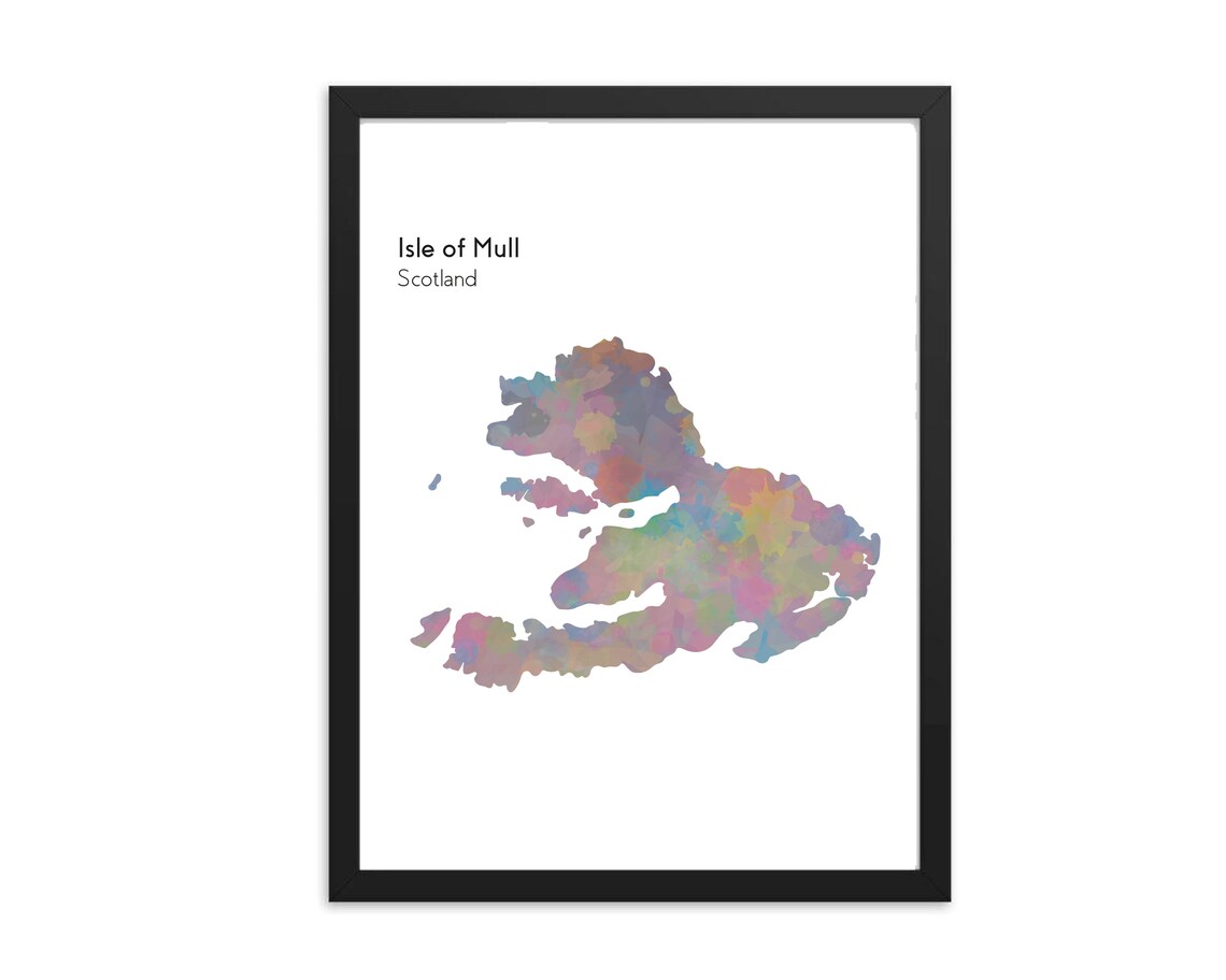 Isle of Mull Print Map Island Scotland Gift | Etsy
