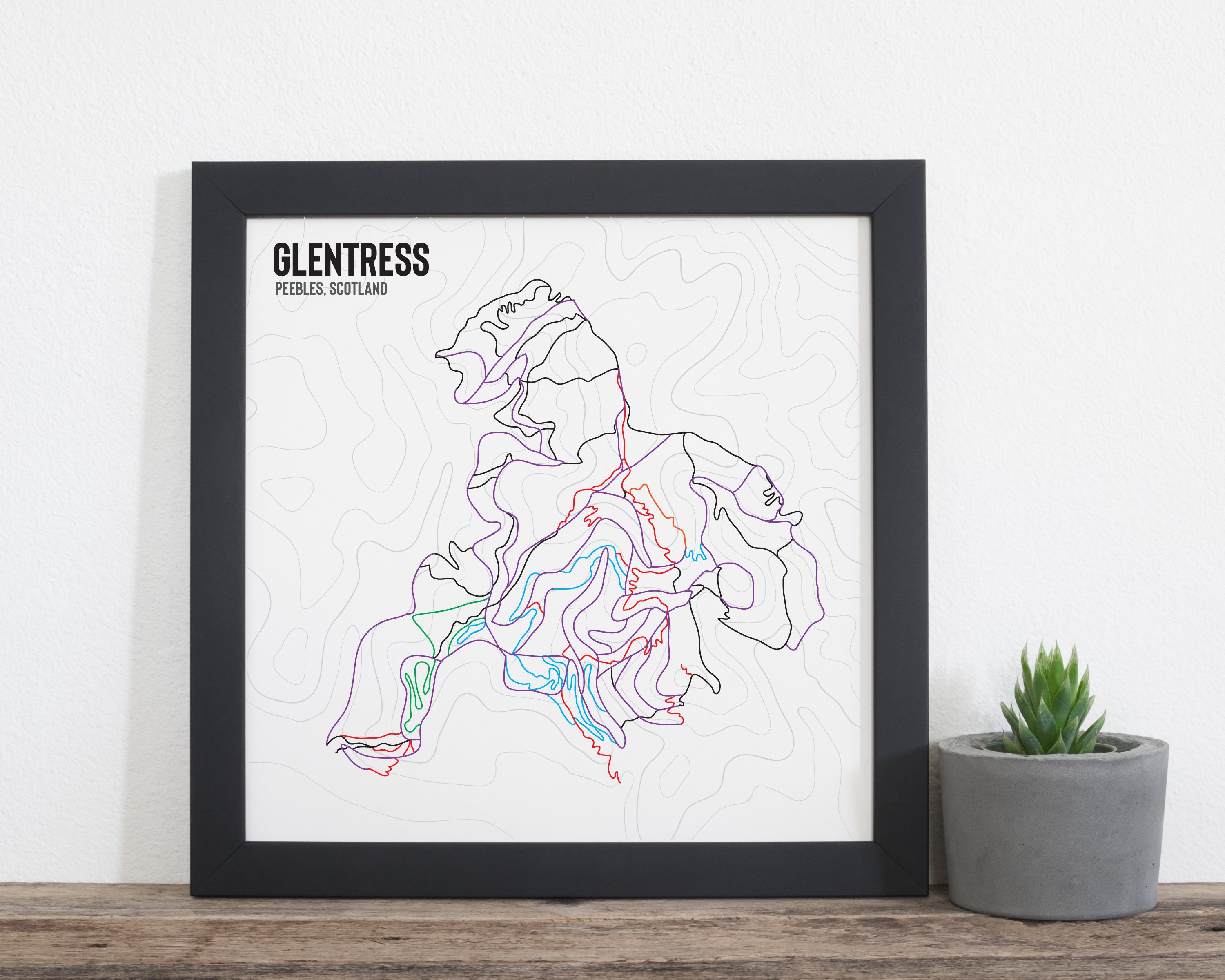 Glentress Bike Map Print | MTB | Topographic | Contour | Biking | Trail ...