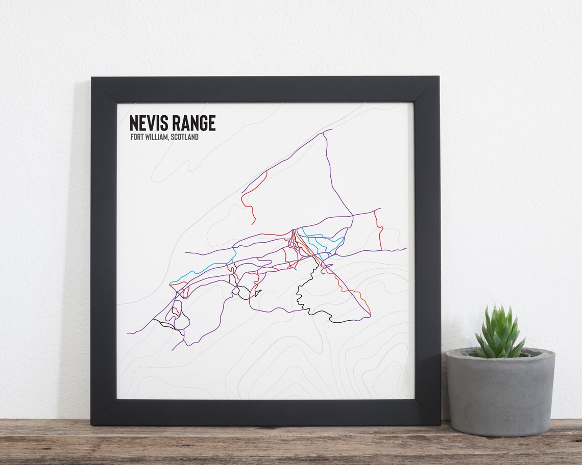 Nevis Range Print | MTB | Topographic Map | Contour | Biking | Trail ...