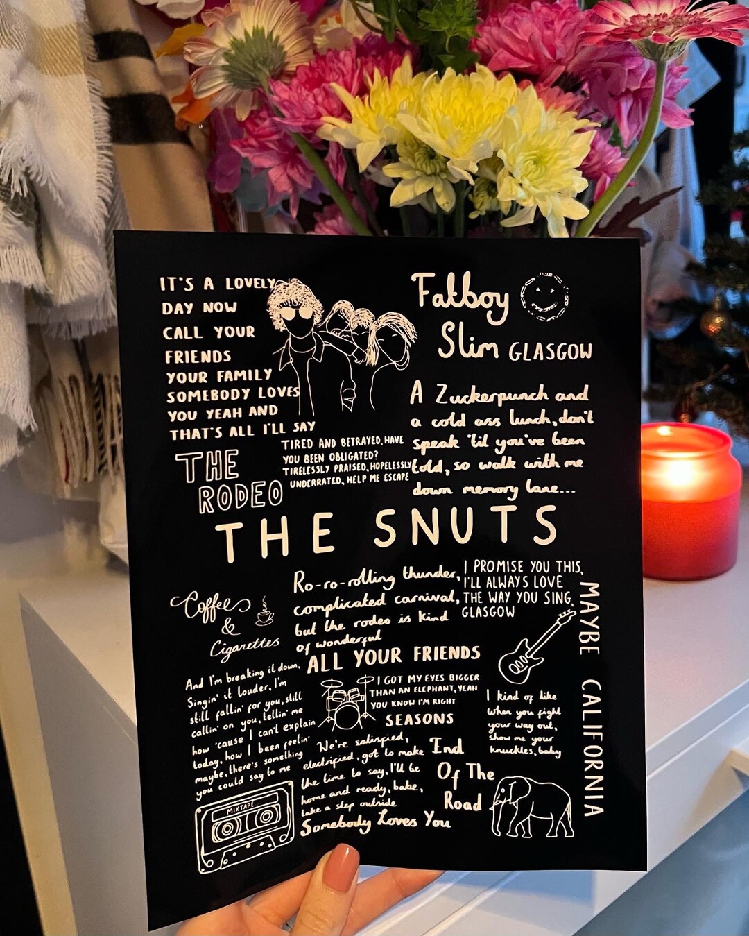 The Snuts Print Lyric Print Music Poster Gallery Wall, Living Room ...