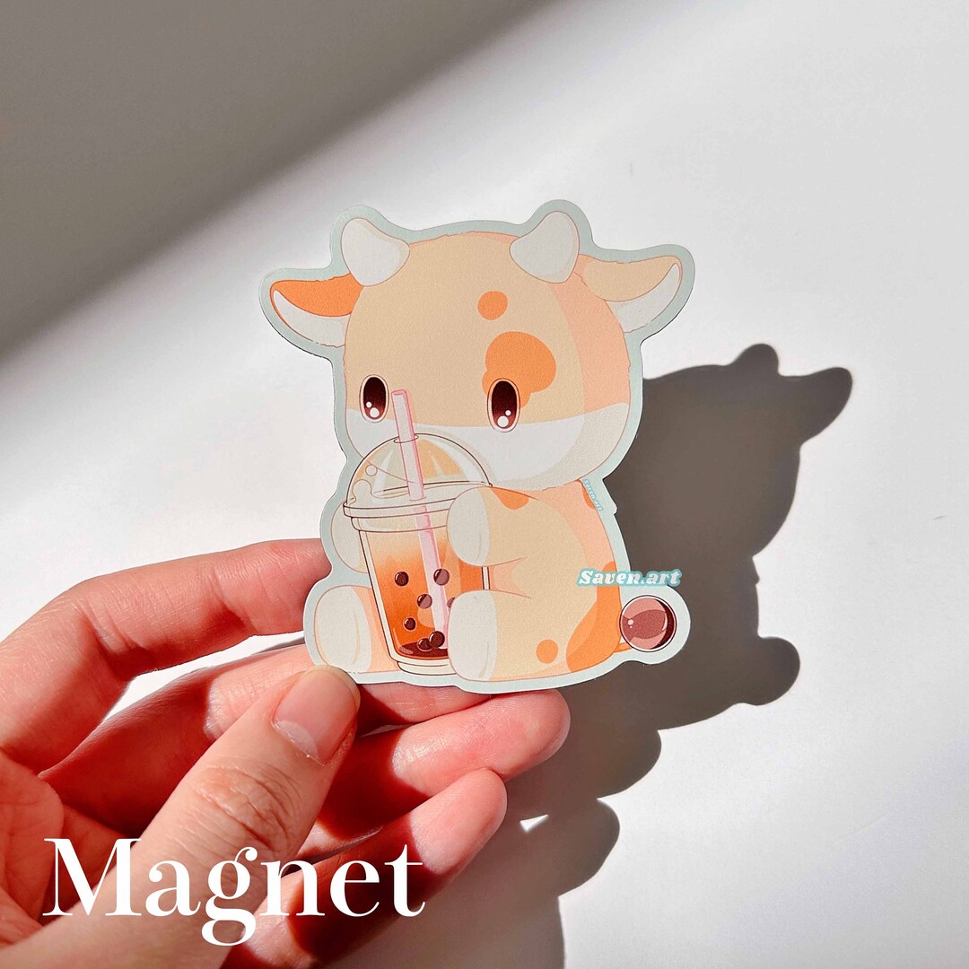 Cow Fridge Magnet, Refrigerator Magnet, Cute Magnets, Boba is Life ...