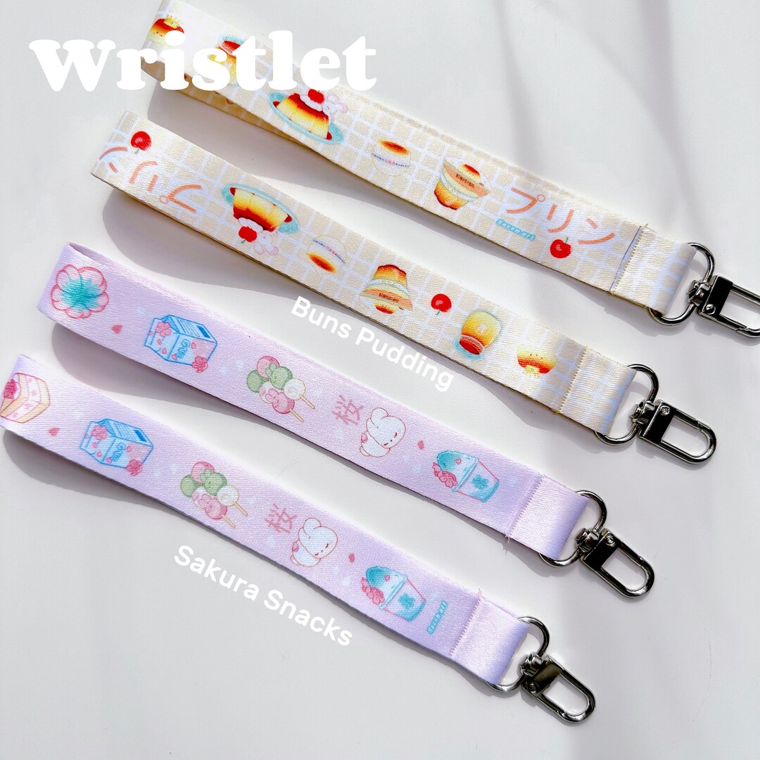 Cherry Blossom Lanyards, Wristlet Keychain, Mini Lanyard, Phone ...