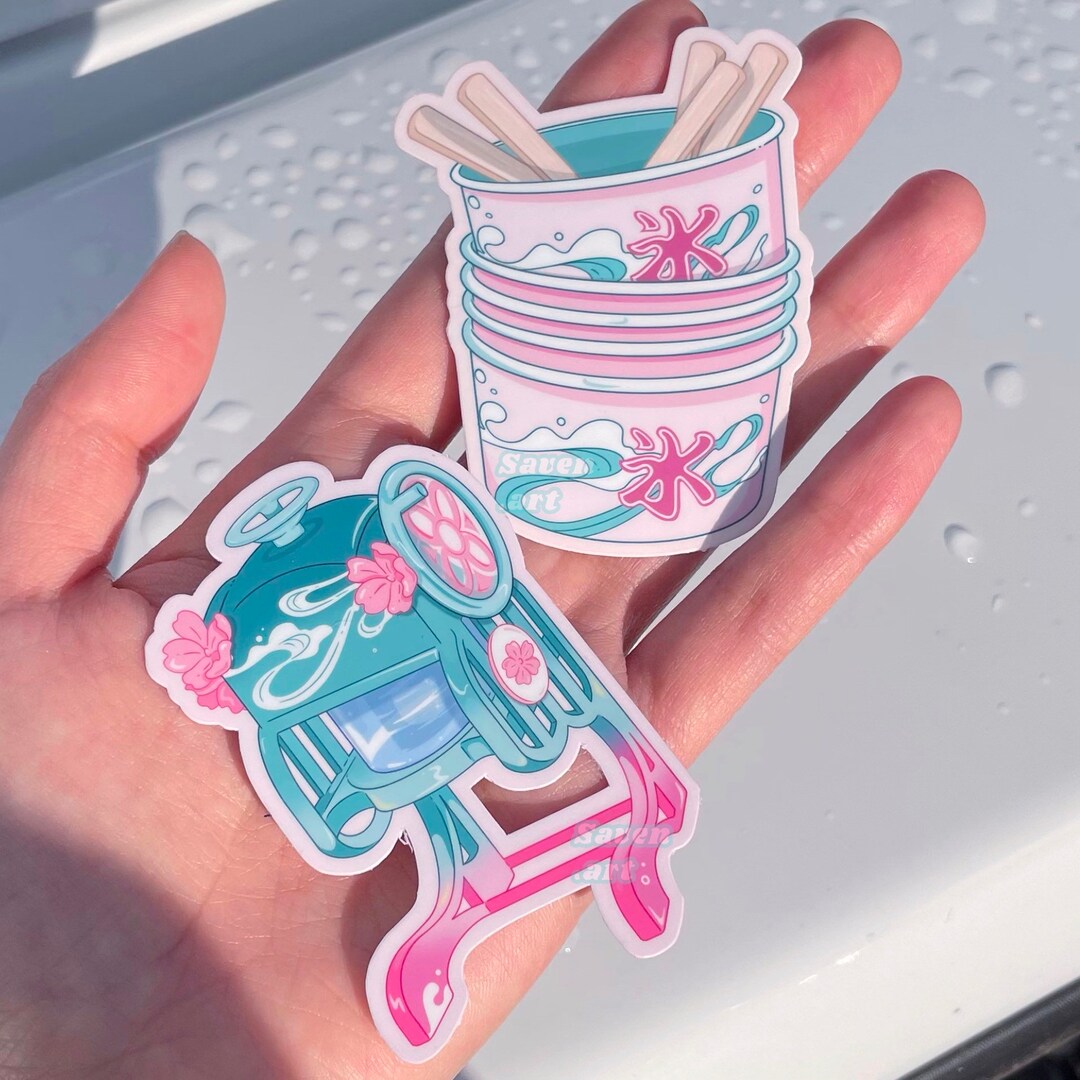 Sticker, Shave Ice Sticker Pack, Summer Treats, Icy, Vinyl Sticker ...