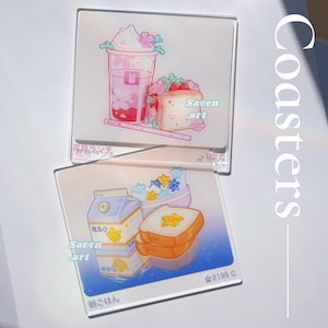 Acrylic Coasters, Sakura Coaster, Drinkware, Cute Anime Style, Japan ...