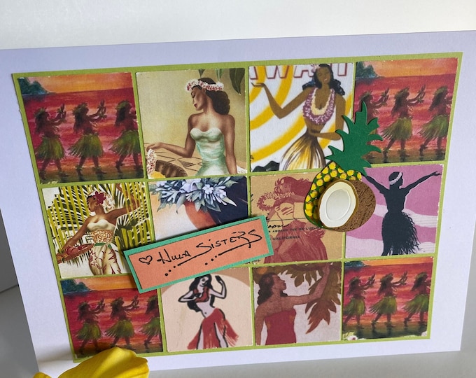 Aloha Hawaii Card, Hula Dancer Girl Card, Hawaiian Card, Blank Card ...