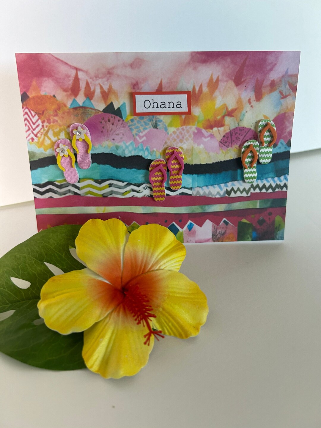 Hawaii Flip Flop Card, Aloha Ohana, Hawaii Slippah Card, Hawaii Collage ...
